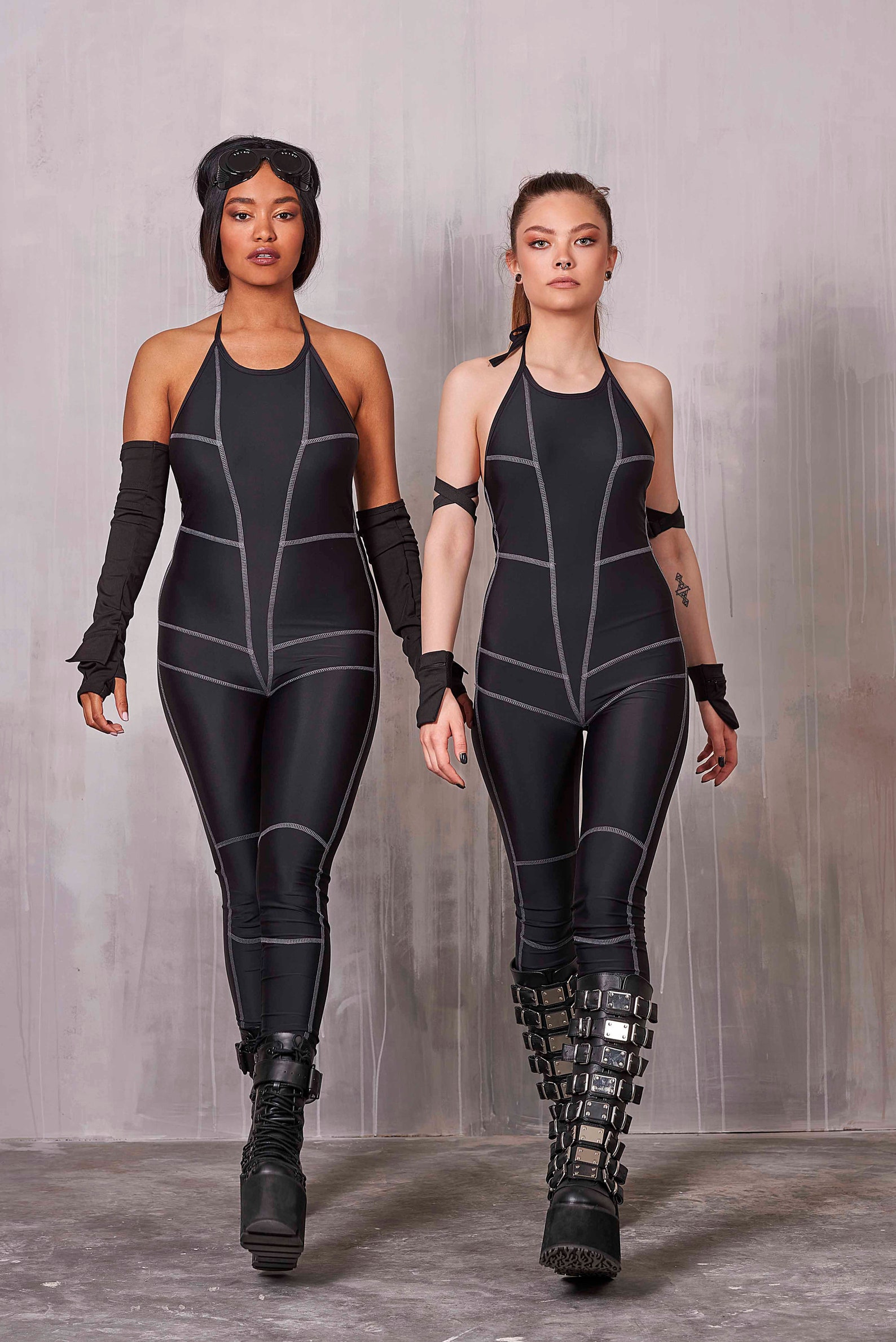 Black Bodycon Costume Cyberpunk Clothing Rave Bodysuit - Etsy