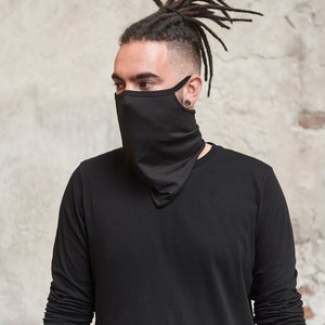 Neck Gaiter for Men, Scarf Face Mask, Black Balaclava Men, Face Mask ...