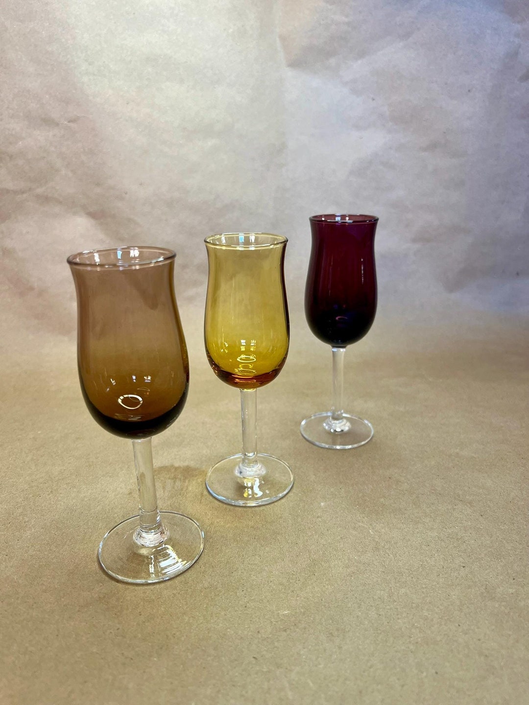 Vintage Fluted Cordial Glasses-multi-colored-set of 3 - Etsy
