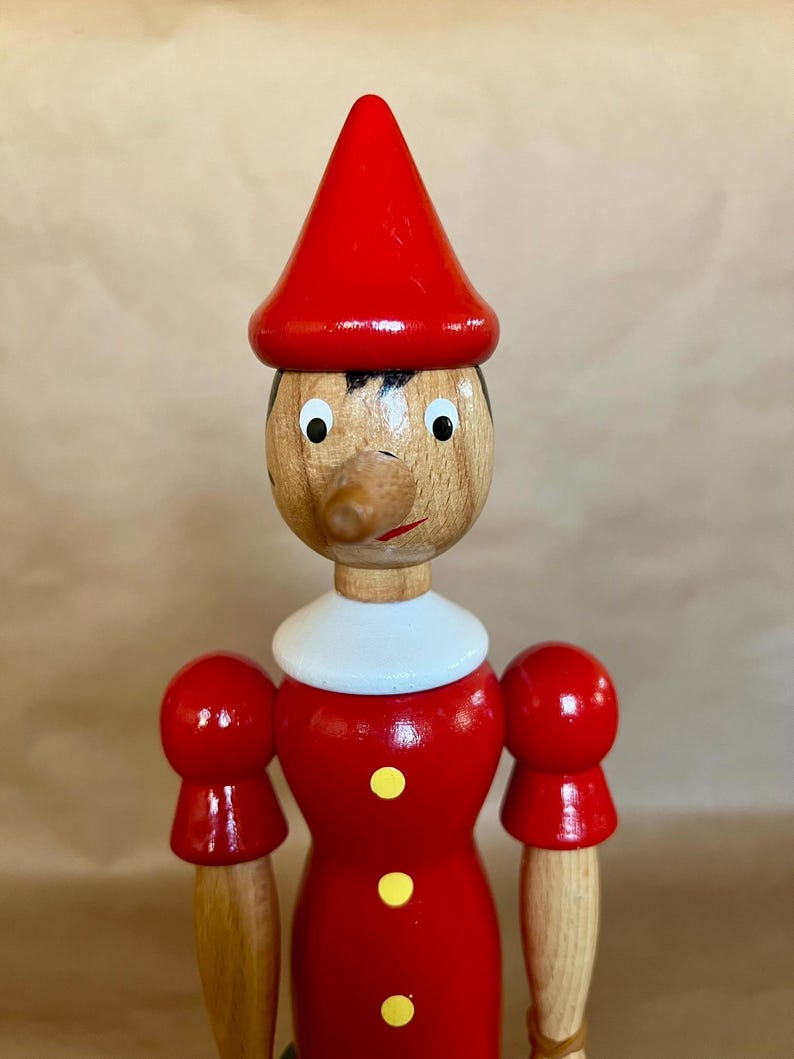 Vintage Pinocchio- Wooden, Jointed, Hand Painted-italy - Etsy