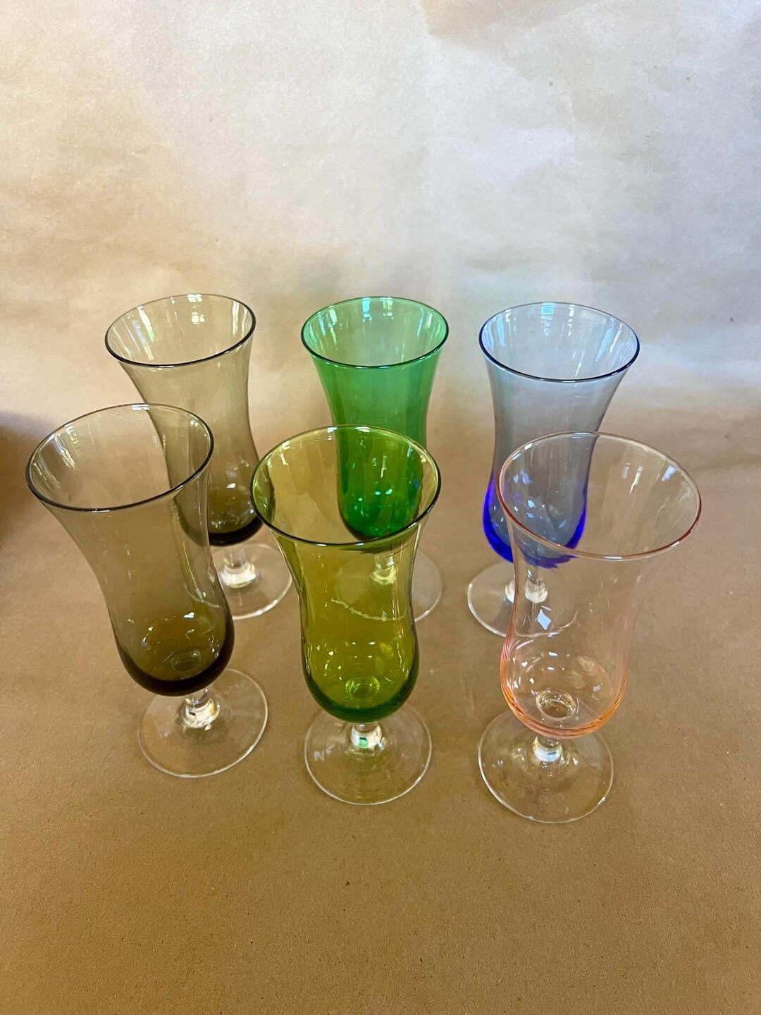 Vintage Multi-colored Tulip Champagne Flutes-set of 6 - Etsy