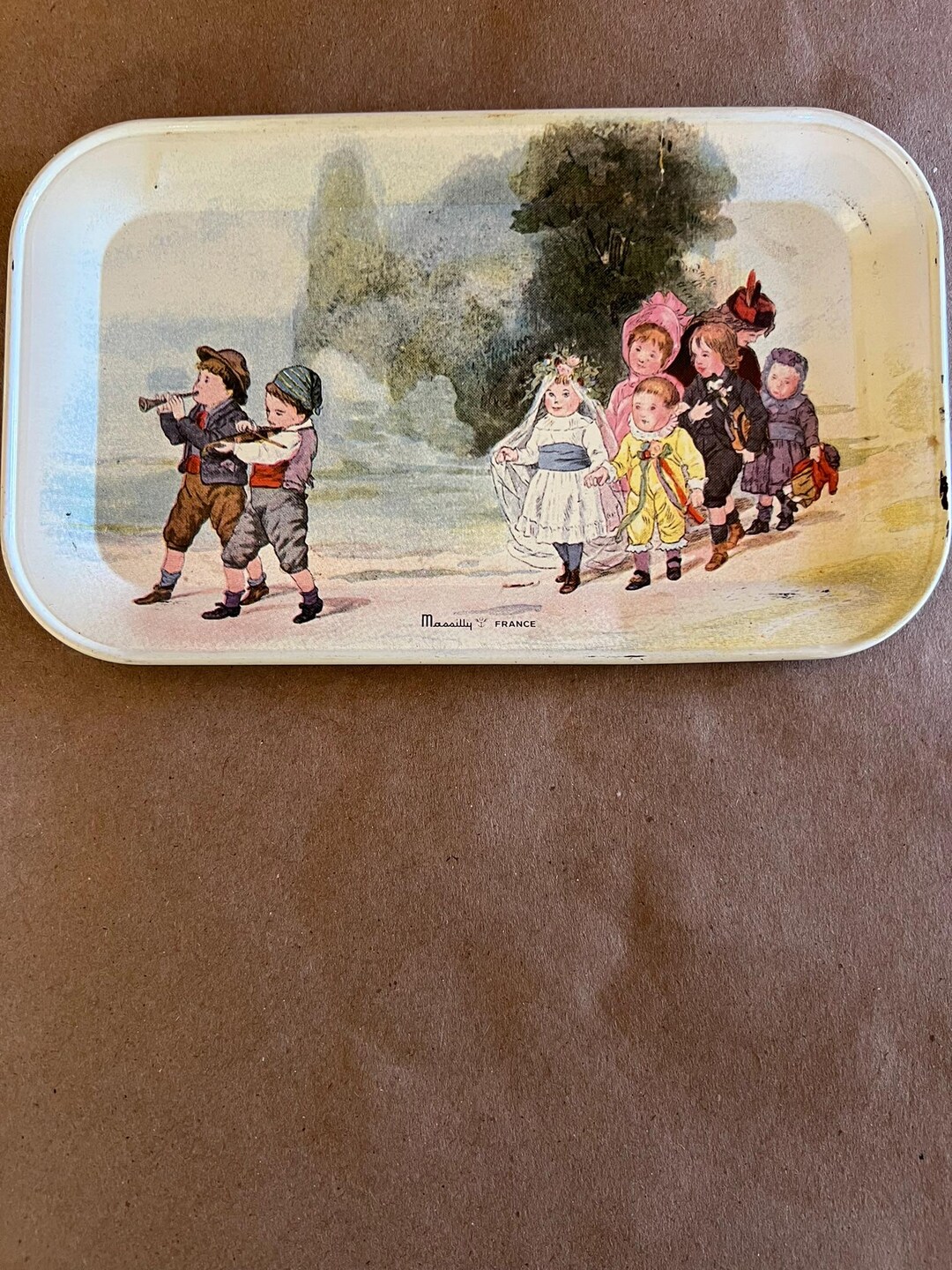Vintage Massilly Tin Tray With Delightful Children - Etsy