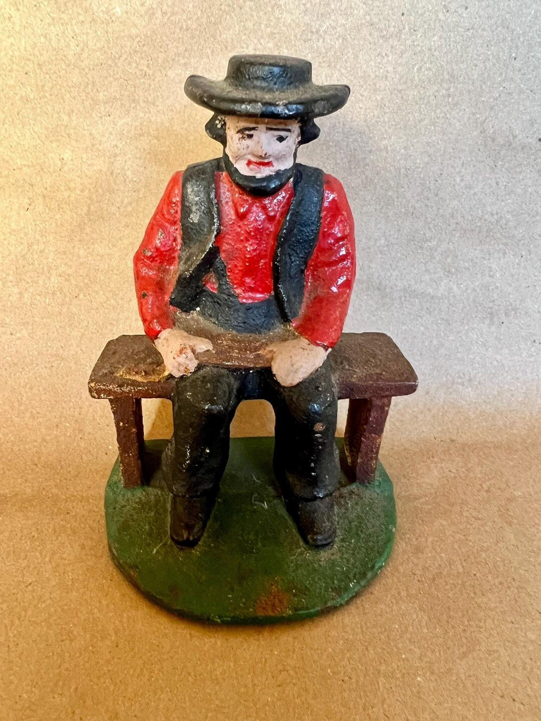 Vintage Cast Iron Amish Man Doorstop - Etsy