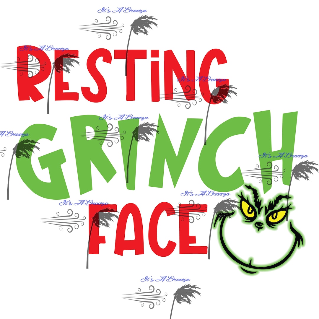 Resting Grinch Face PNG High Quality - Etsy Australia