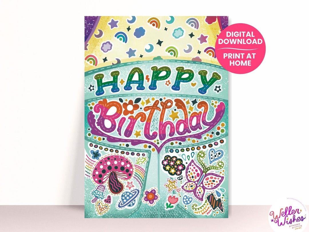 Hippie Chick Birthday Card | Bohemian Birthday | Boho Birthday | Hippie ...