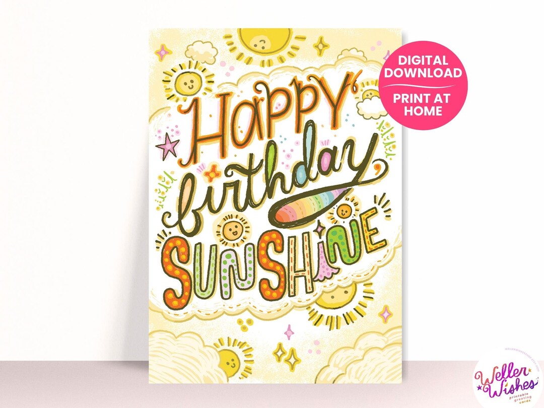 You Are My Sunshine Birthday Card | Happy Birthday Sunshine | Boho ...