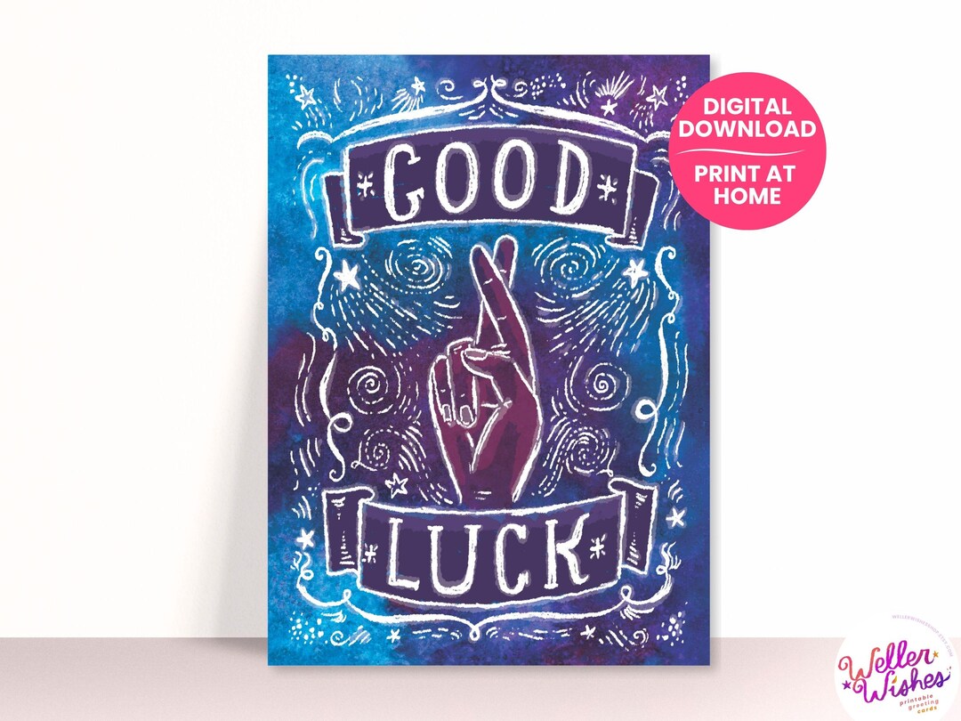 Good Luck Card | Fingers Crossed | Thinking of You | Good Luck ...
