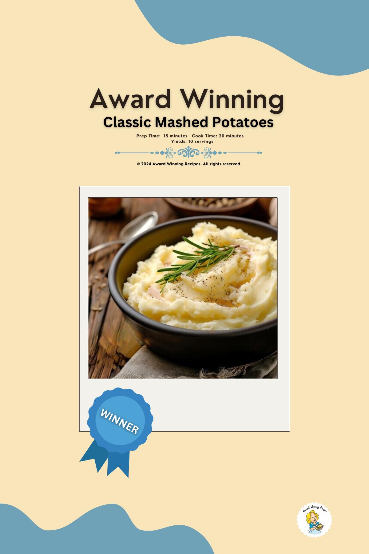 Easy Award Winning Classic Mashed Potatoes Recipe, Digital PDF Instant ...