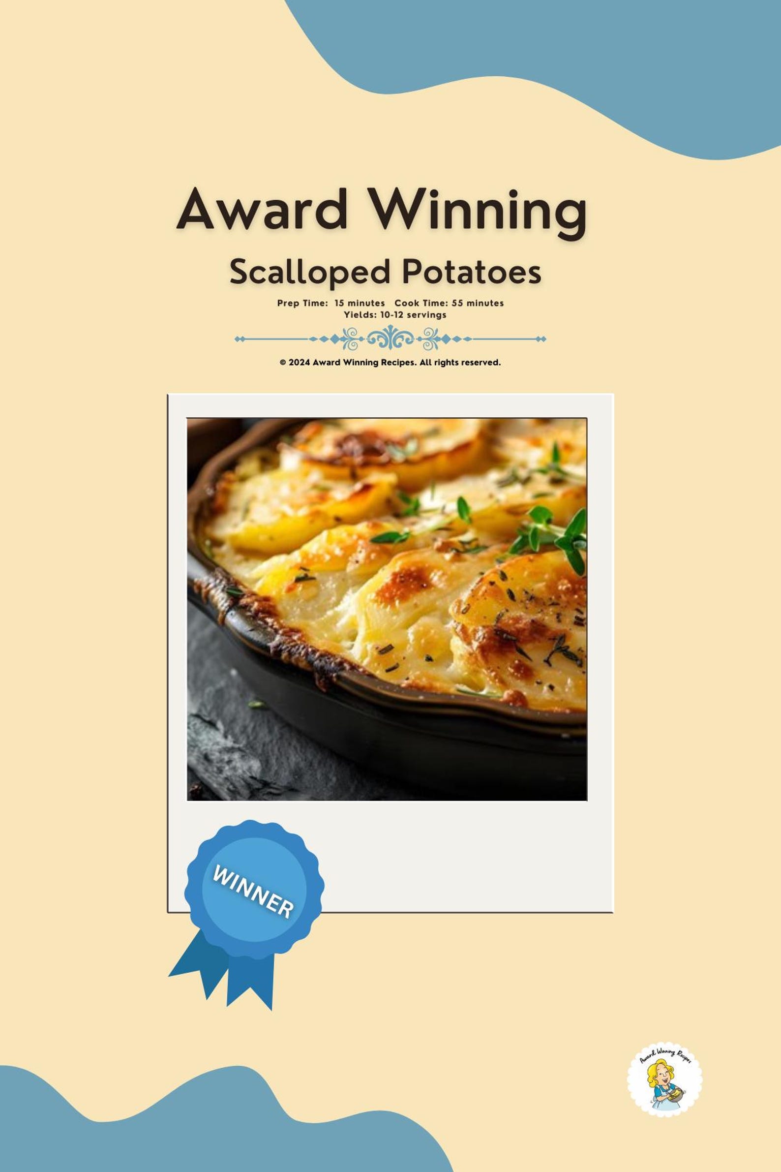 Scalloped Potatoes Recipe, Award Winning, Comfort Food, Digital PDF - Etsy