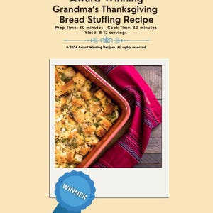 Award Winning Stuffing Dressing Recipe, Digital PDF Download - Etsy Canada