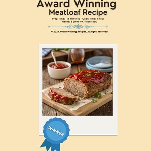 Award Winning Meatloaf Recipe, Classic Comfort Food, Digital PDF - Etsy