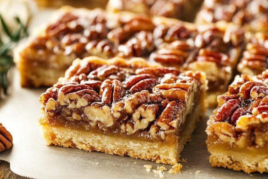 Award Winning Pecan Pie Bars Recipe, Gourmet Holiday Dessert, Digital ...