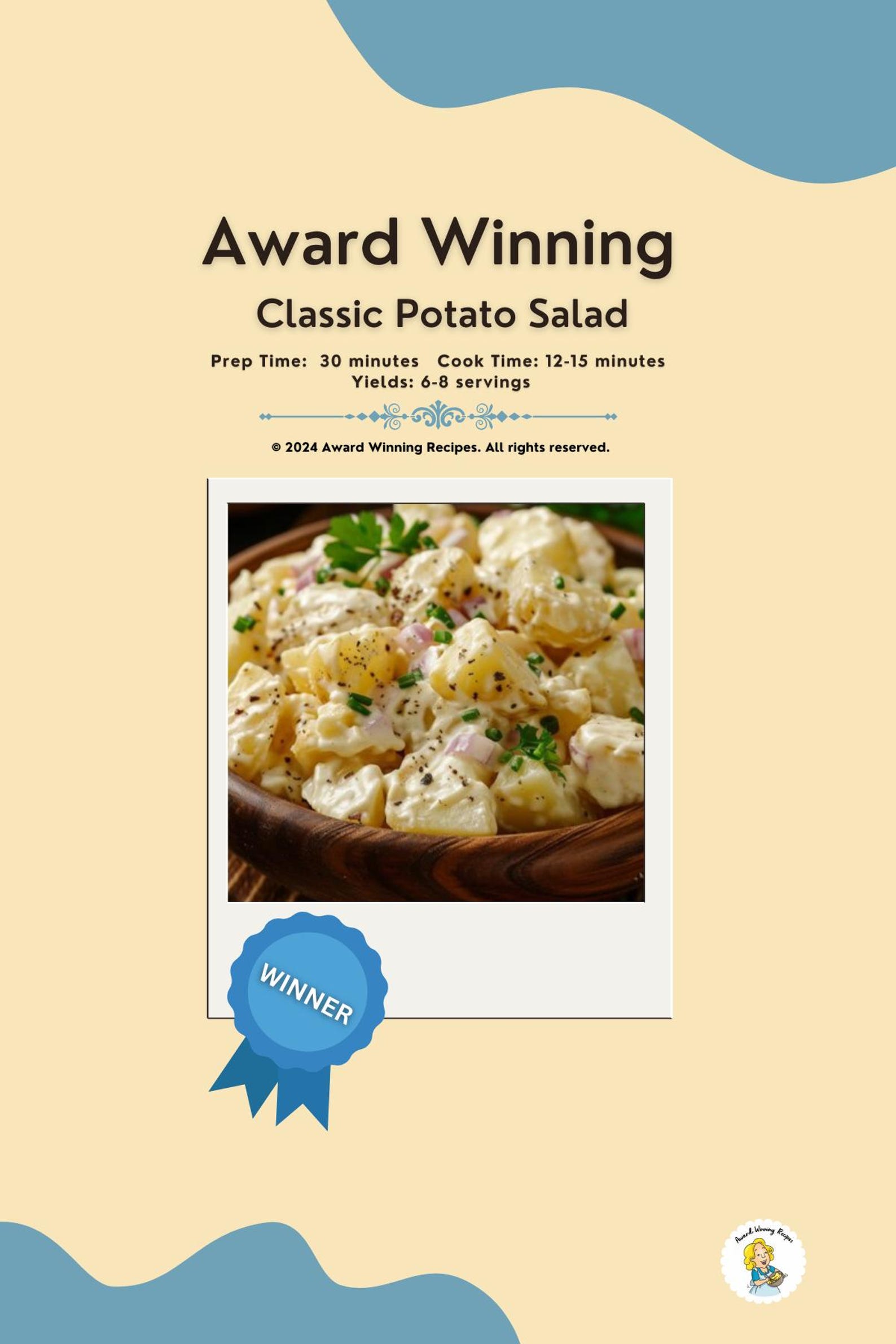 Classic Potato Salad Recipe, Award Winning, Side Dish, Digital PDF - Etsy