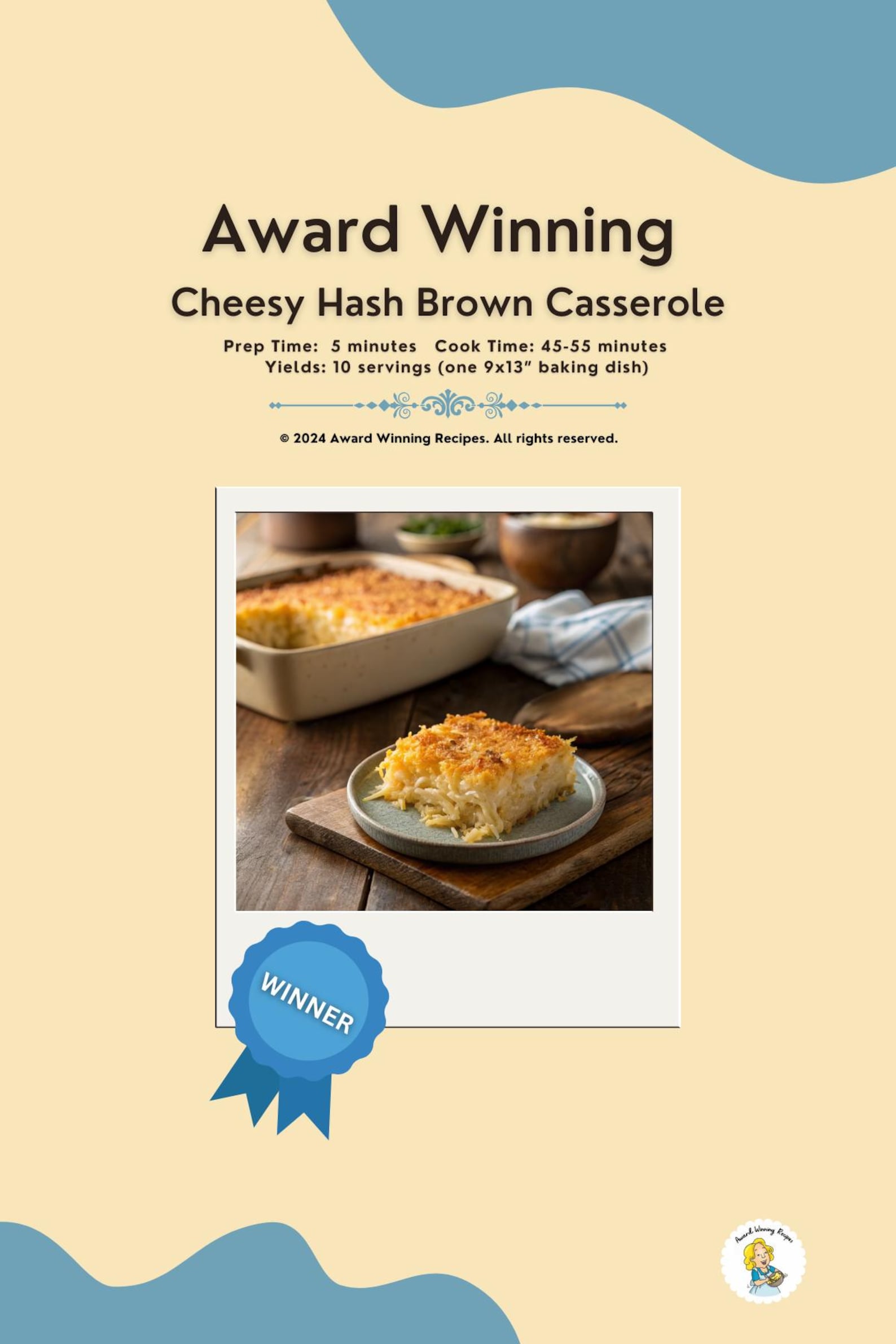 Cheesy Hash Brown Casserole Recipe, Award Winning, Comfort Food ...