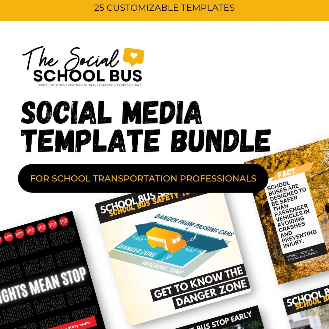School Bus Safety Week - Social Media Templates - Etsy