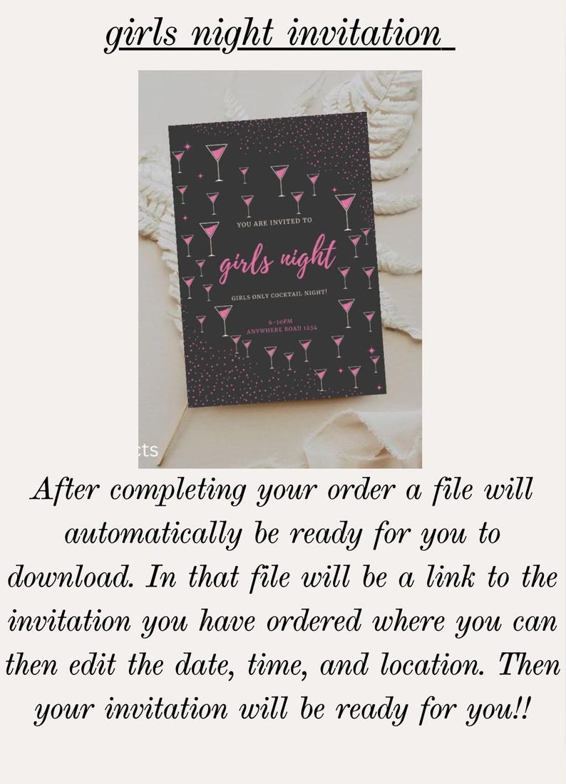 Girls Night Invitation - Etsy