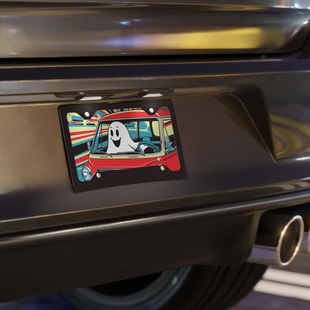 Happy Ghost Driving Van License Plate: Pop Art Car Decor - Etsy