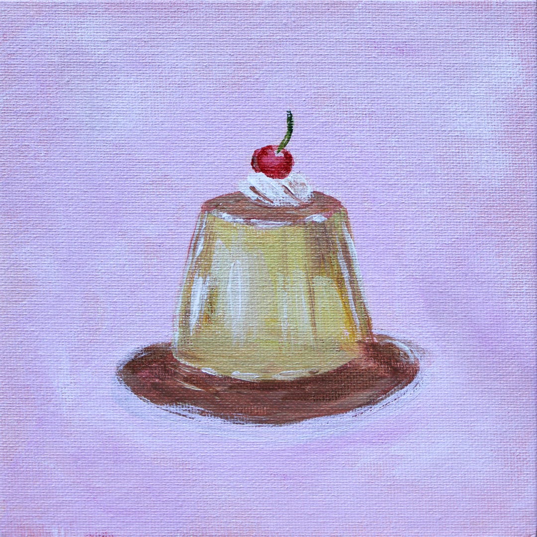 Mexican FLAN Wall Art 6x6 Acrylic Original Painting on Canvas Kitchen ...