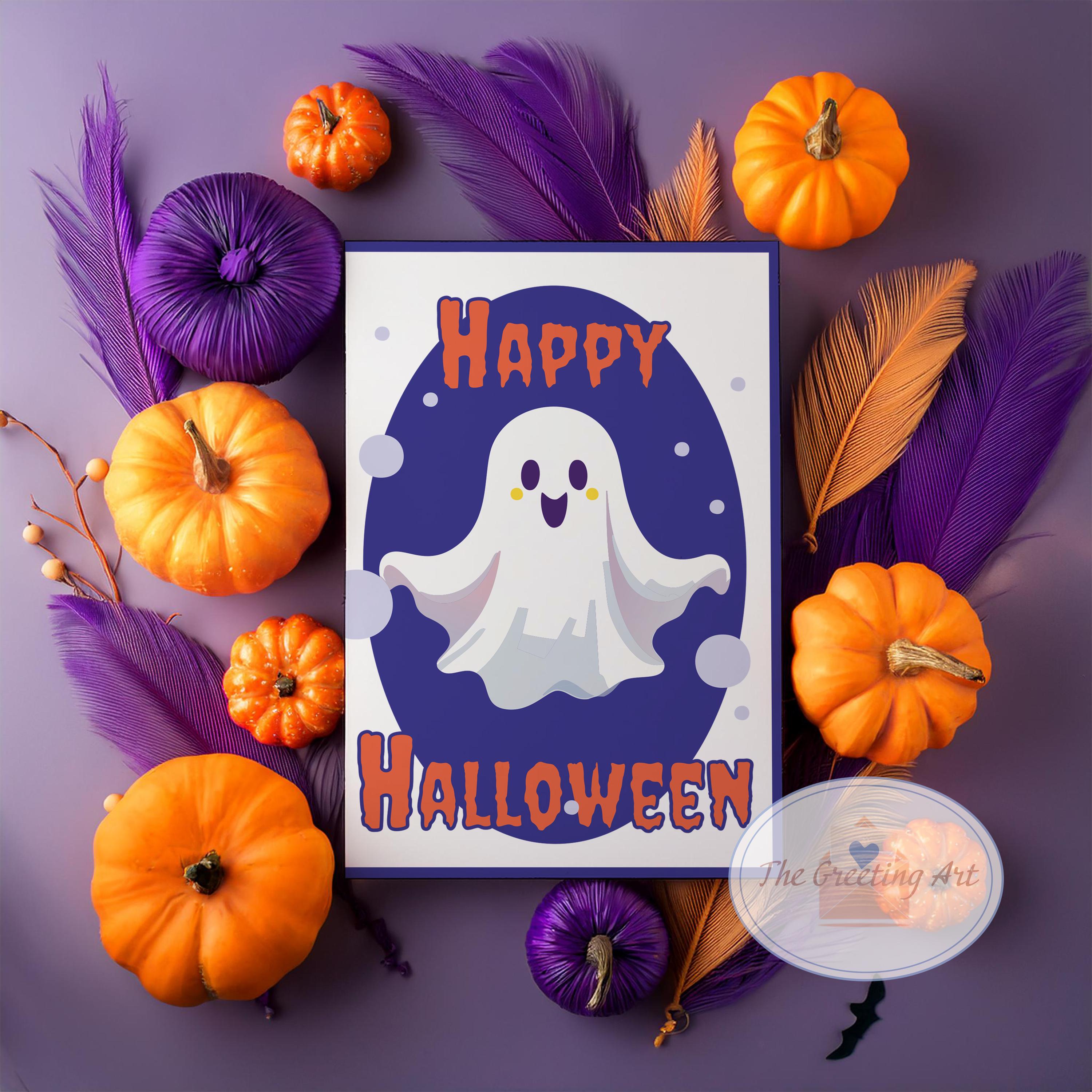 Happy Halloween Ghost Card | Printable Digital Download | Spooky ...