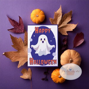 Happy Halloween Ghost Card | Printable Digital Download | Spooky ...