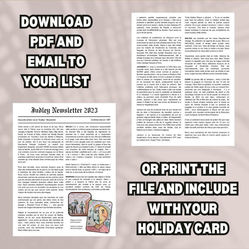 Holiday / Christmas Newsletter Template, Gazette, Printable ...