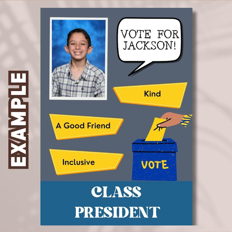 Flyer: "vote for Me" Kids Campaign Poster | Customizable Canva Template ...