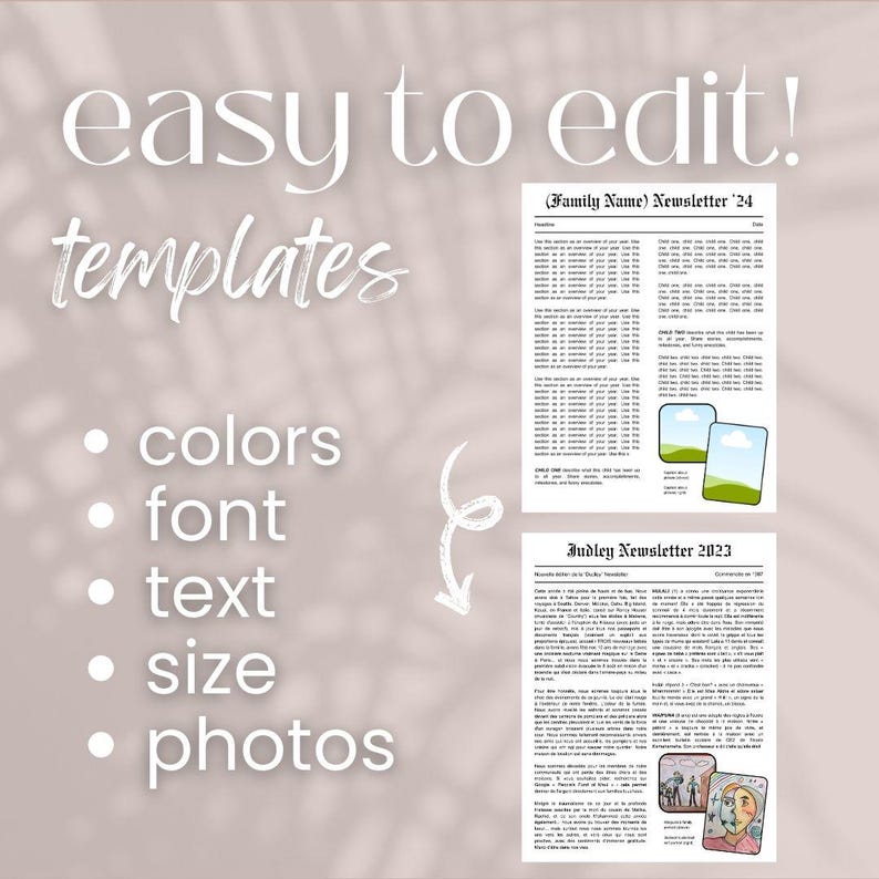 Holiday / Christmas Newsletter Template, Gazette, Printable ...