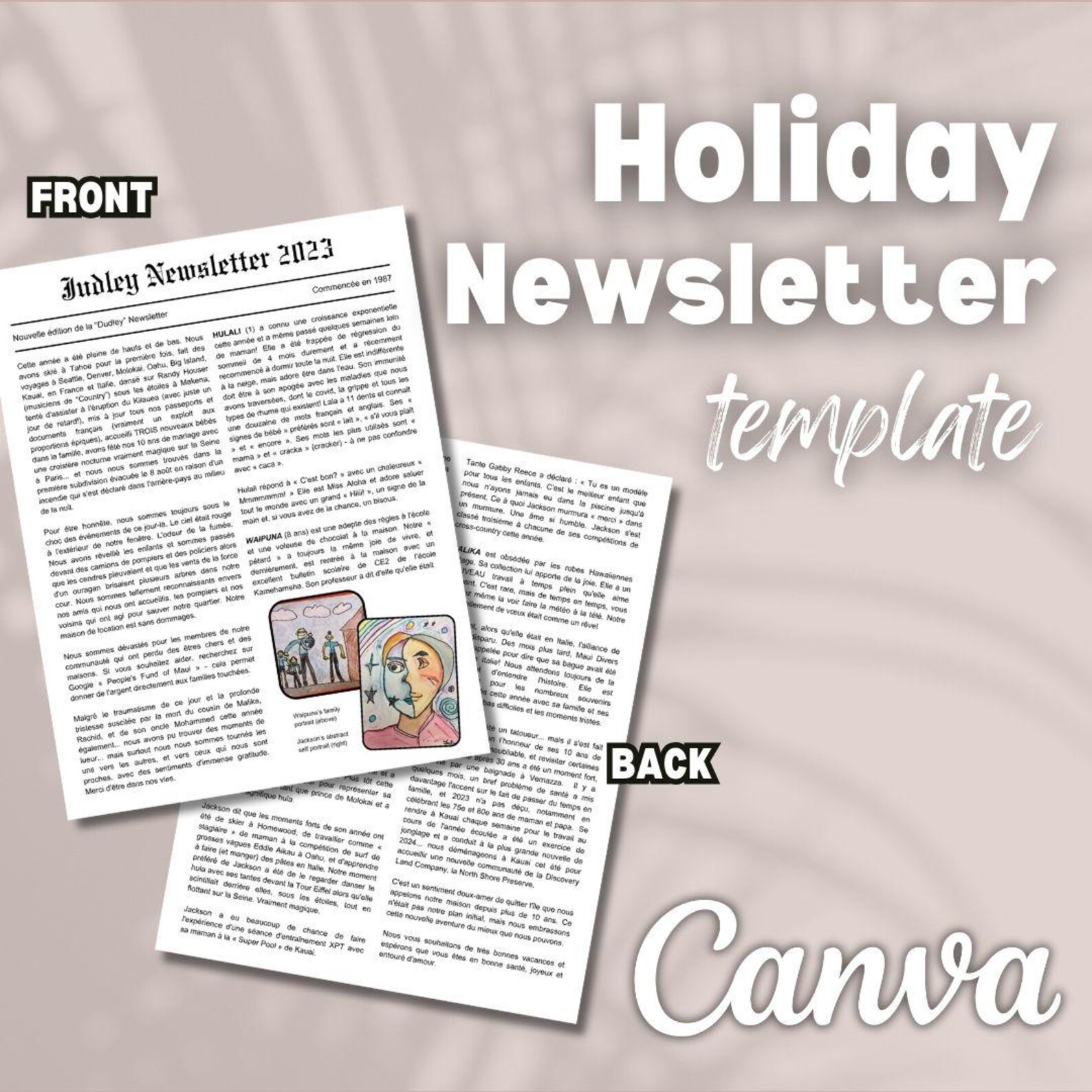 Holiday / Christmas Newsletter Template, Gazette, Printable ...