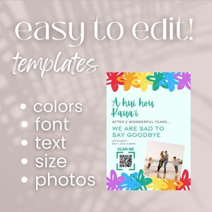 Farewell Card Template, Going Away, Goodbye, A Hui Hou, Printable ...