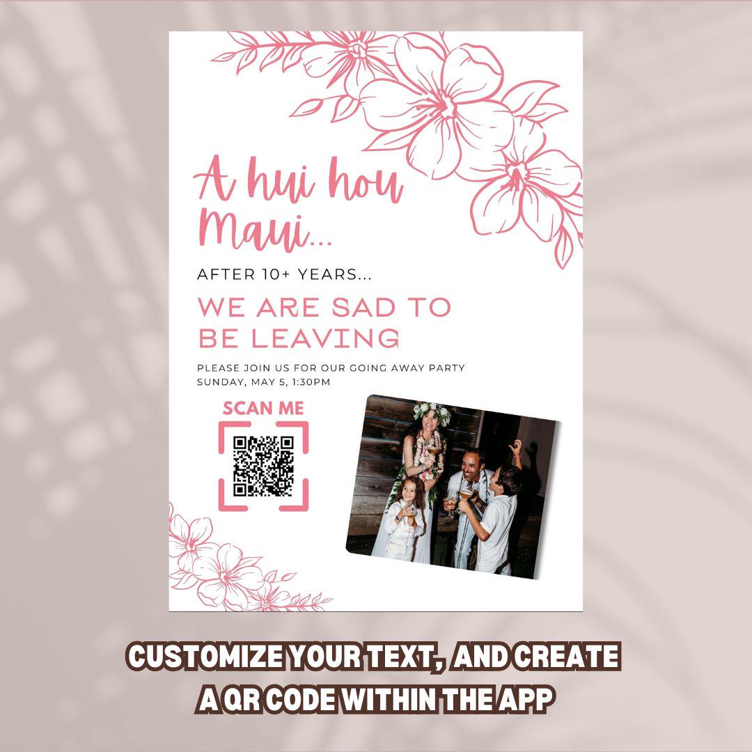 Farewell Card Template, Going Away, Goodbye, A Hui Hou, Printable ...
