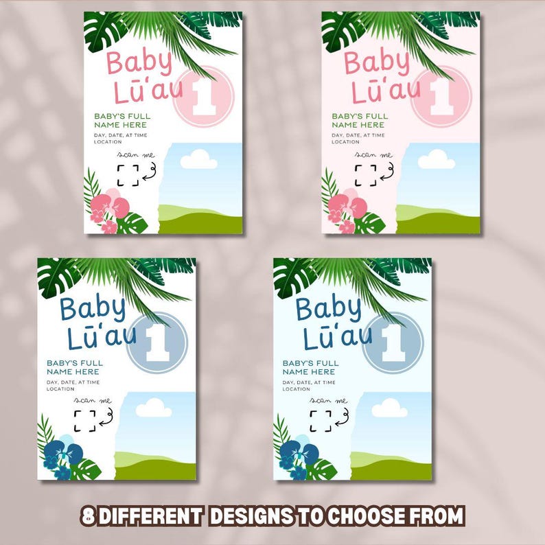 Baby Lū'au Birthday Party Invite TEMPLATE, Printable, Customizable, Can ...