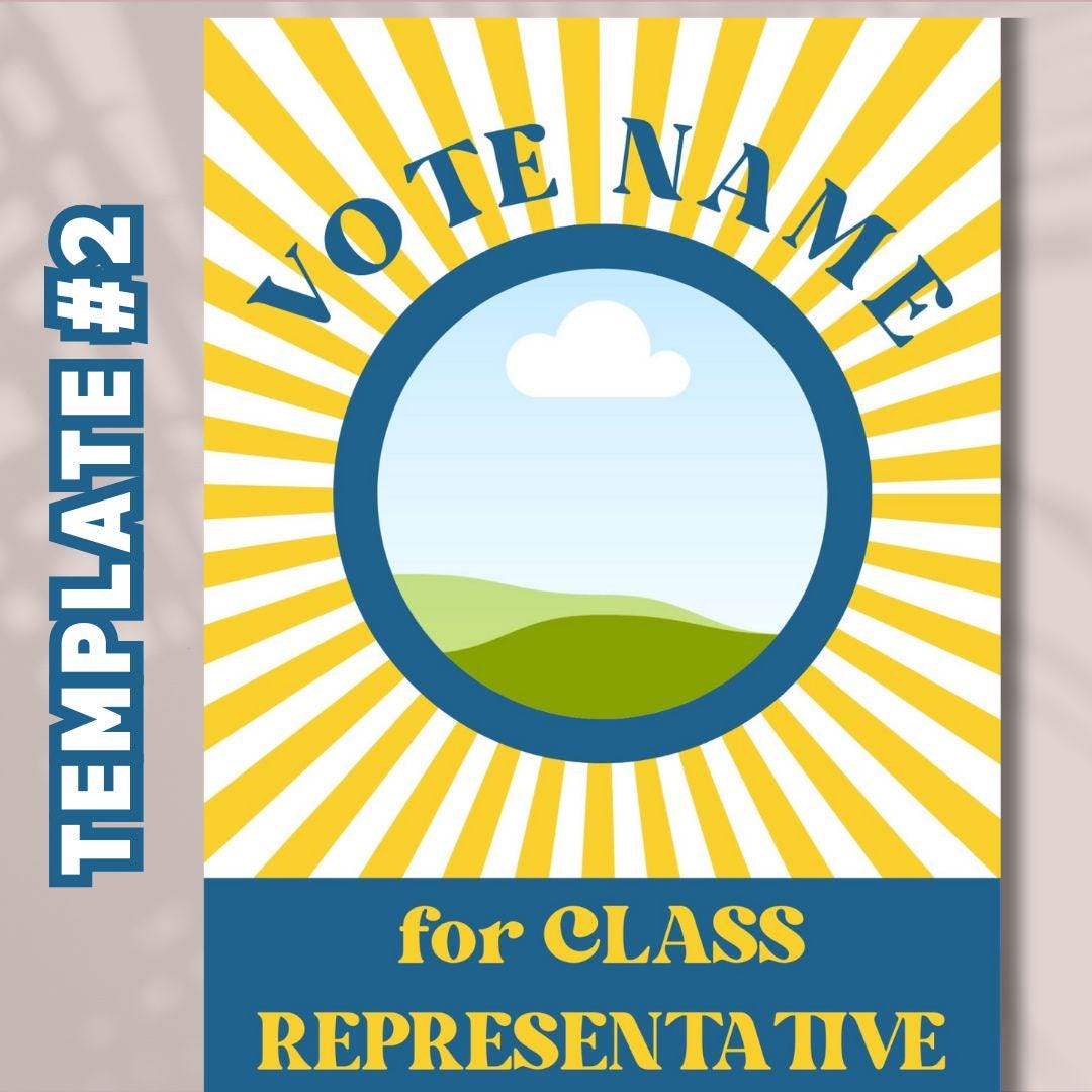 Flyer: "vote for Me" Kids Campaign Poster | Customizable Canva Template ...