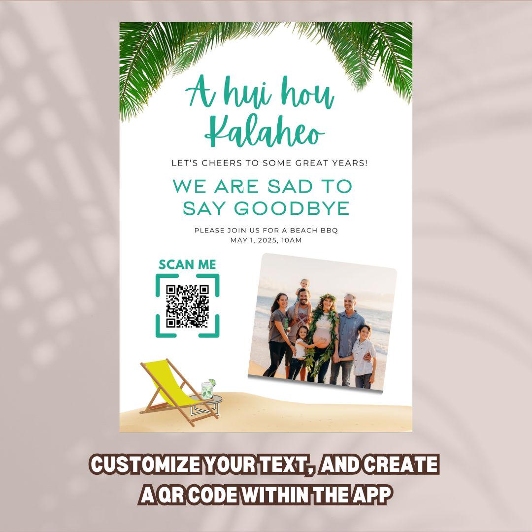 Farewell Card Template, Going Away, Goodbye, A Hui Hou, Printable ...