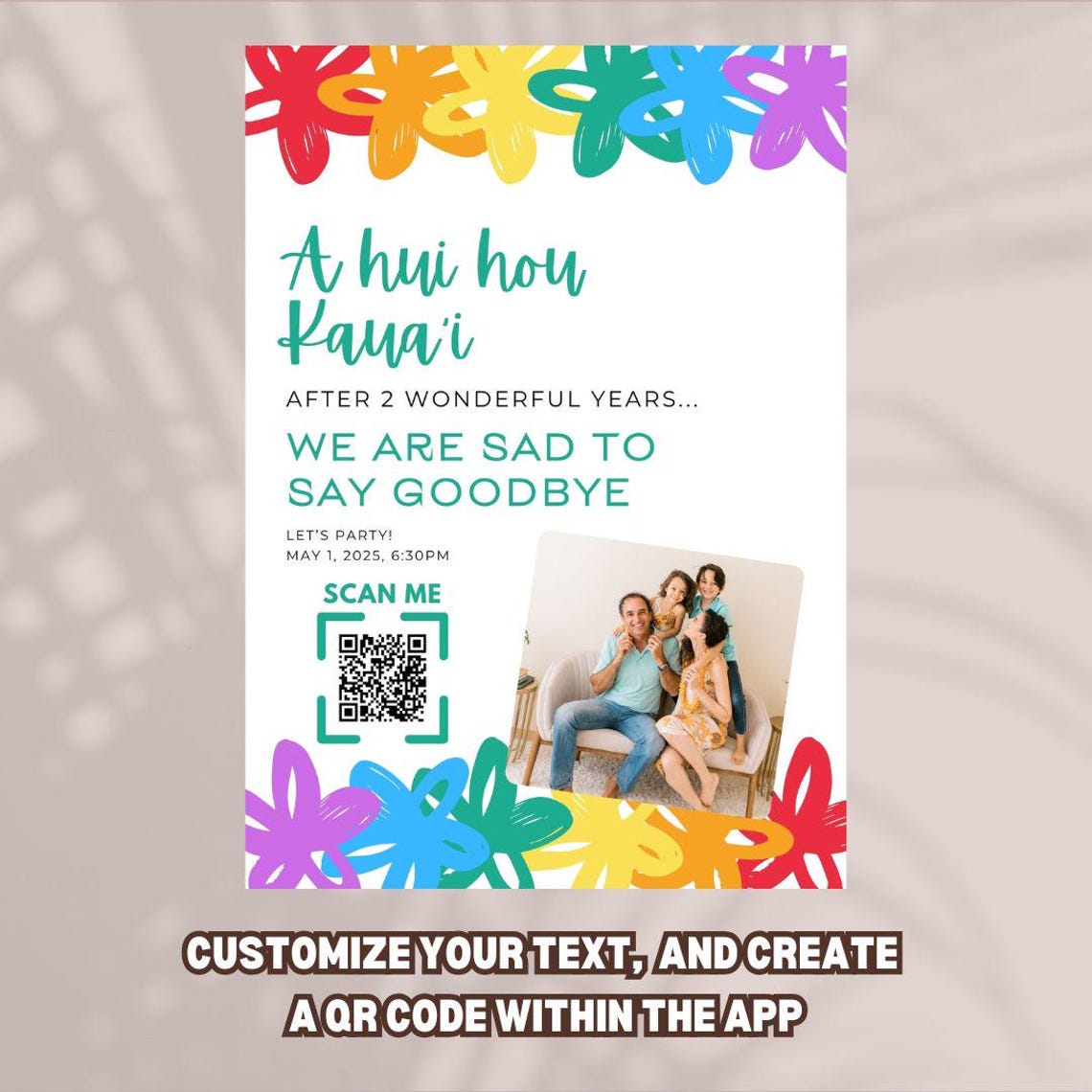 Farewell Card Template, Going Away, Goodbye, A Hui Hou, Printable ...