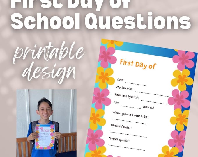 EDITABLE 8X10 First Day of School Sign, Choose Your Grade P-6, Simple ...