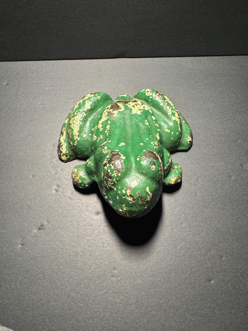 Antique Cast Iron Green Frog Doorstop Original Paint, Cast Iron ...