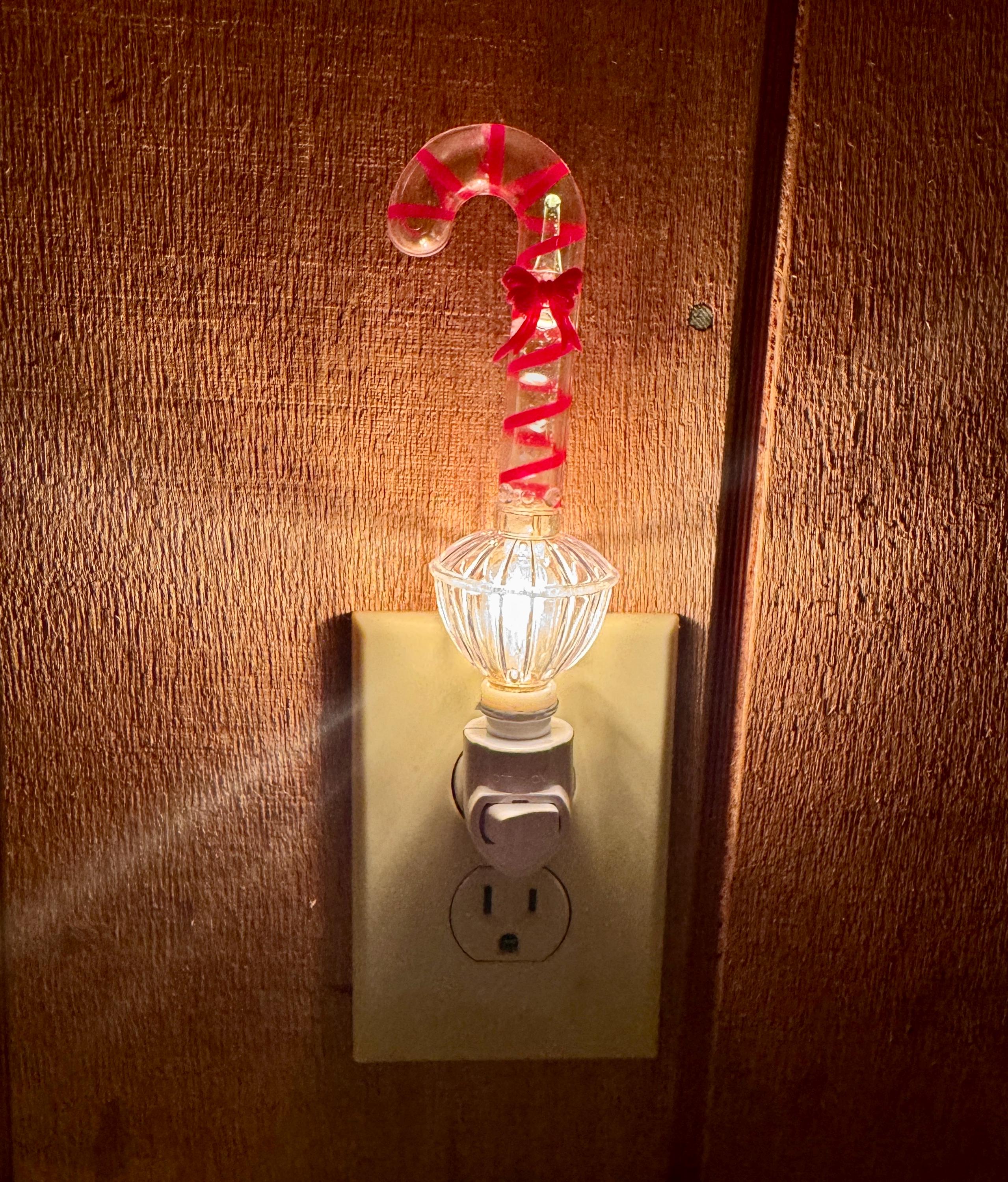 Vintage Candy Cane Bubble Light Night Light With Extra Bulb, Retro Noma ...