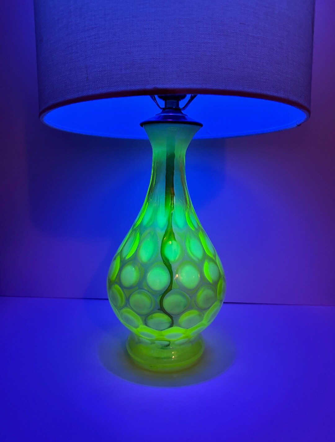 Fenton Vaseline Topaz Coin Spot Lamp Base, 1940s Uranium Glass Lamp - Etsy