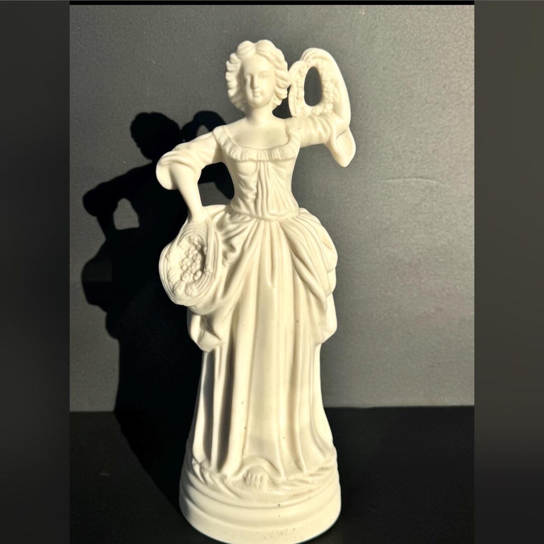 Antique Victorian Lady Porcelain Statue 11.5", Figural Woman Parian ...