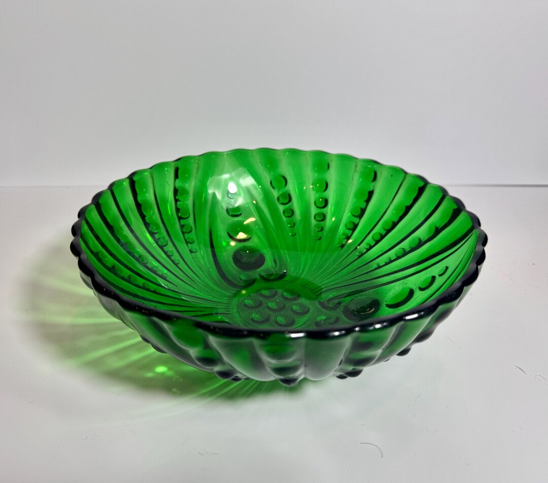 Emerald Green Burple Bowl, Vintage Anchor Hocking Large Serving Bowl ...