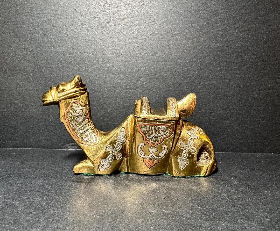 Antique Brass Camel Inkwell, Middle Eastern Camel Inkwell, Ornate ...