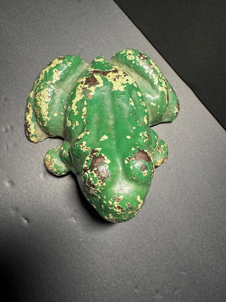 Antique Cast Iron Green Frog Doorstop Original Paint, Cast Iron ...