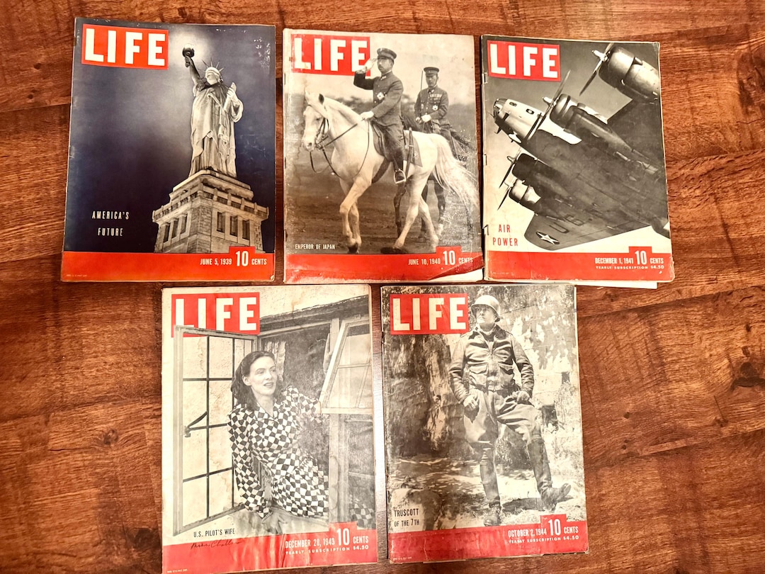 WW2 LIFE Magazines Lot of 5, 1939 to 1944, World War 2 Historic ...