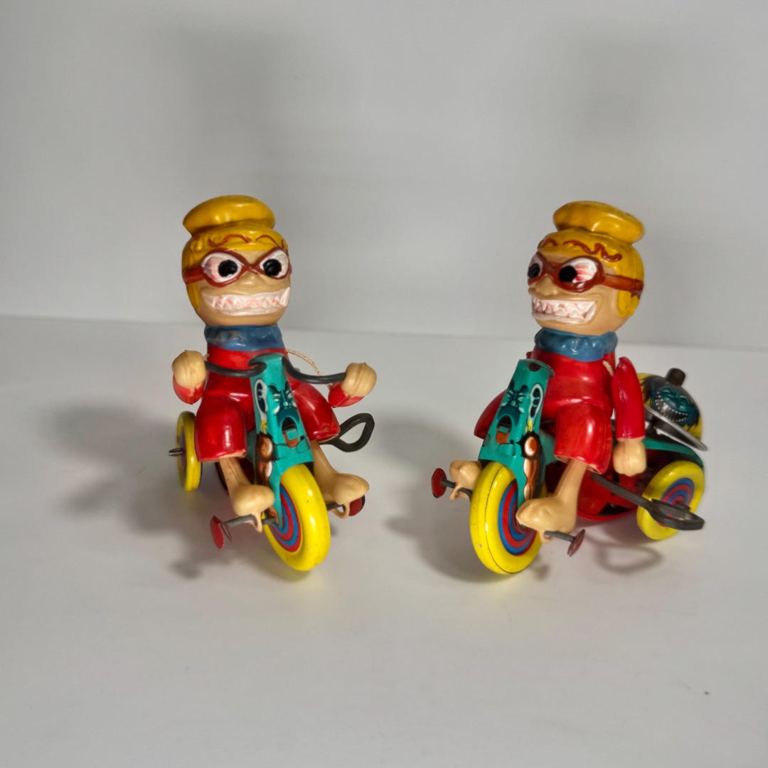 RARE Marx Nutty Mads Monster Tricycle Wind up Toys, 1960s Tin Litho ...