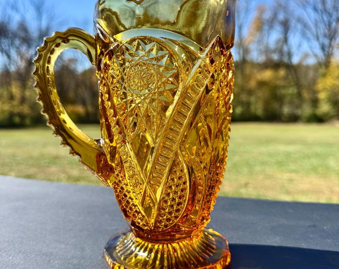 Vintage Amber Glass Viking Pitcher - Etsy