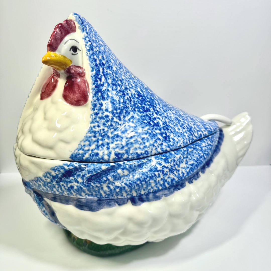 Large Hen Soup Toureen With Ladle, Country Kitchen Chicken Theme, Soup ...