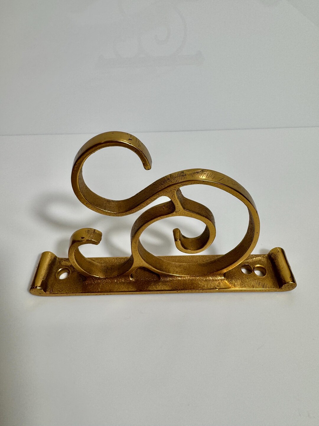 Cast Iron Gold Painted Wall Hook, Heavy Ornate Hanging Hook, Coat Hook ...