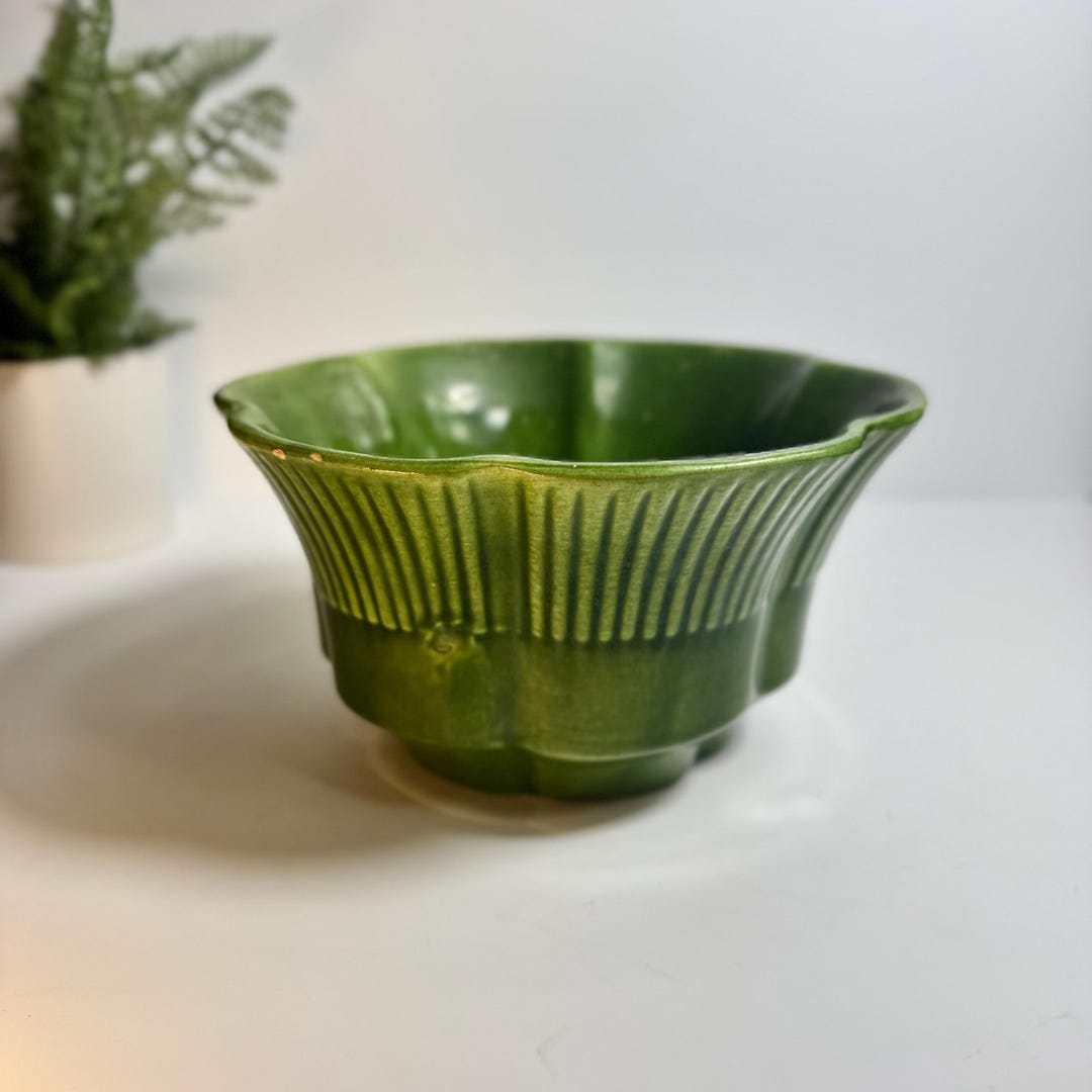 Green Haeger Ceramic Planter, Mid Century Pottery Outdoor Indoor ...