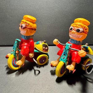 RARE Marx Nutty Mads Monster Tricycle Wind up Toy 1964, Set of 2 ...