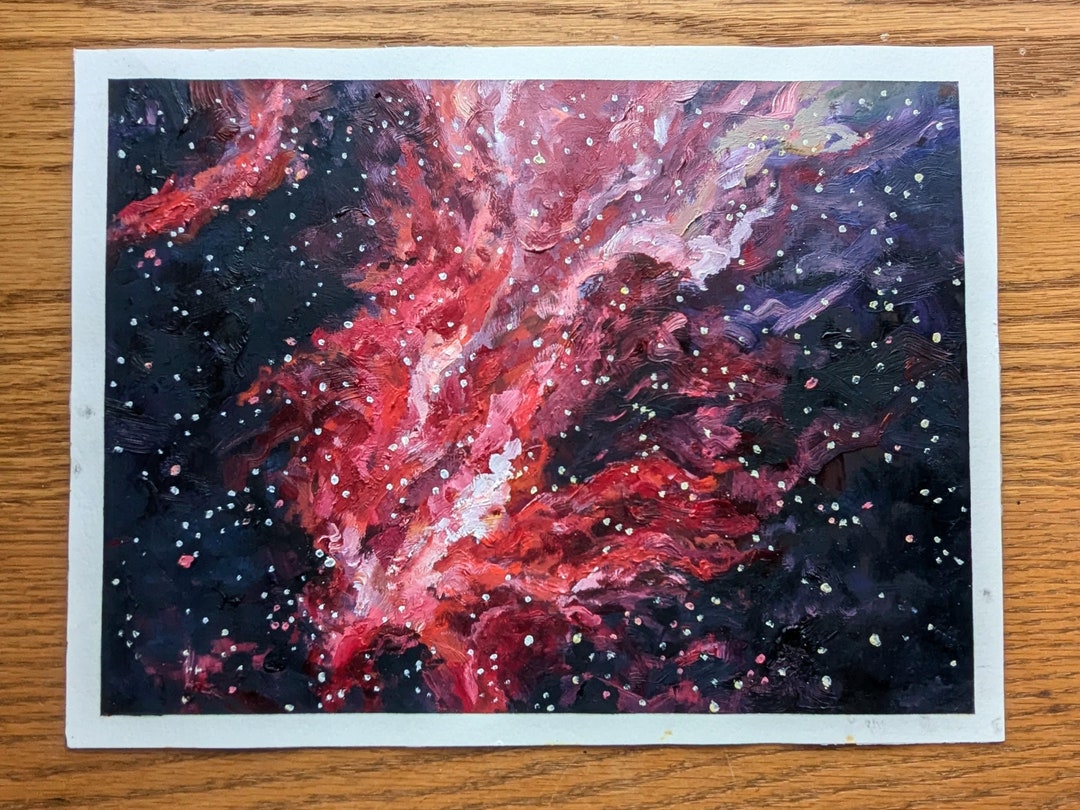Original Oil Painting of Galaxy | Colorful Texture Painting - Etsy